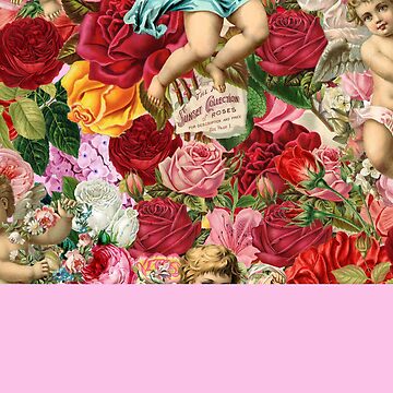 "Vintage Victorian Scrapbook Cherubs with Red Roses by Moose Disco ...