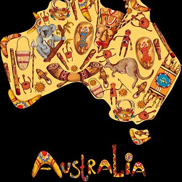 "Aboriginal Flag Aboriginal Map Australia" Sticker for Sale by ...