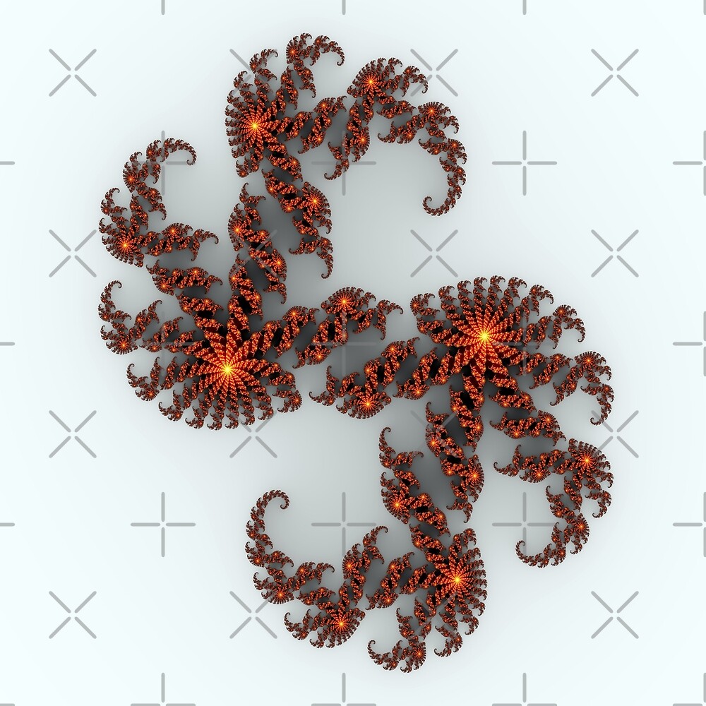 "Orange Sunburst Fractal" by FrankieCat | Redbubble