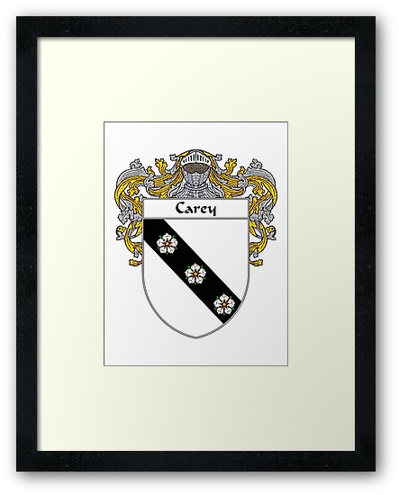 "Carey Coat of Arms/Family Crest" Framed Art Print by IrishArms | Redbubble