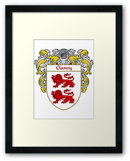 "Clancy Coat of Arms/Family Crest" Framed Art Print by IrishArms ...