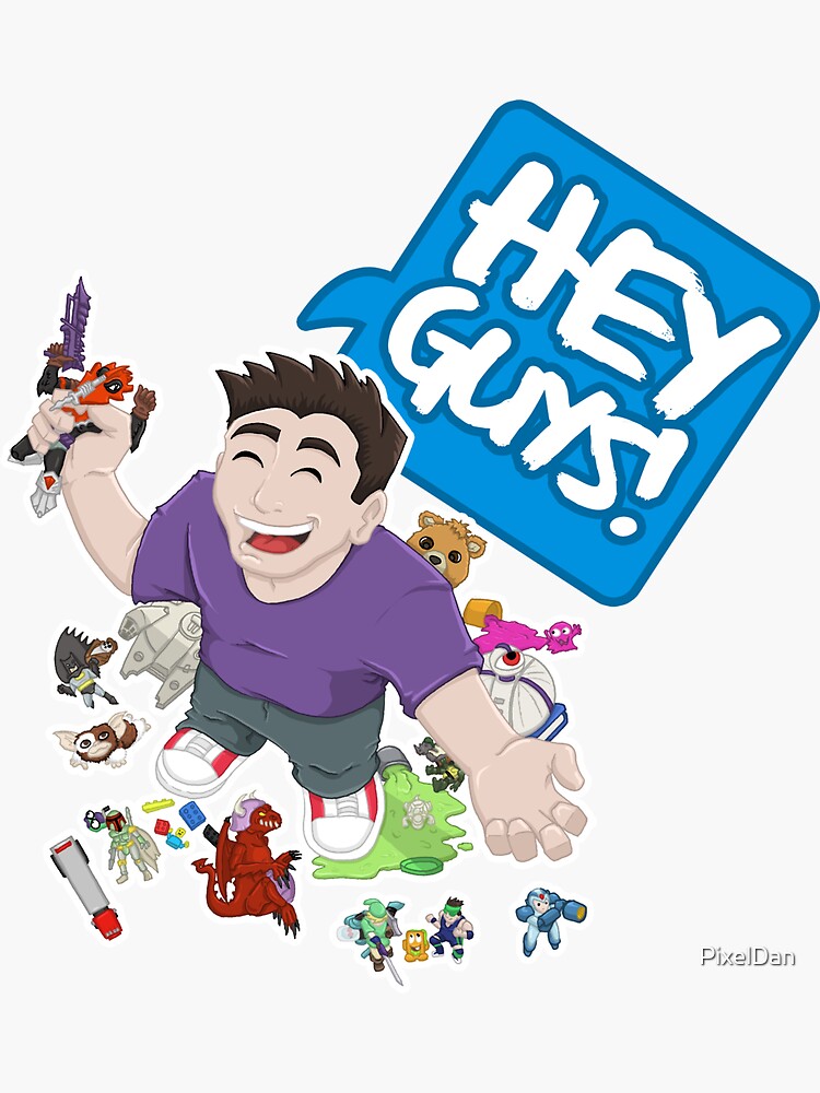 ""Hey Guys!" Cartoon" Sticker by PixelDan | Redbubble