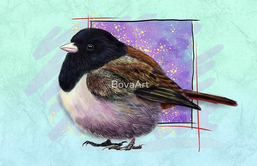 "Fat Bird Illustration" by BovaArt | Redbubble