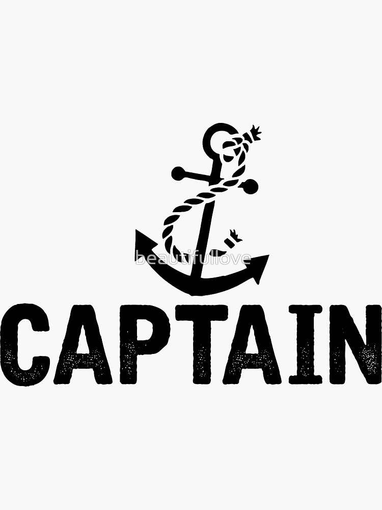 "captain " Sticker by beautifullove | Redbubble