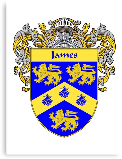 "James Coat of Arms/Family Crest" Canvas Prints by William Martin ...