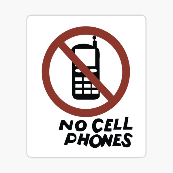 No Cell Phones Stickers | Redbubble