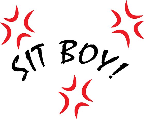 "SIT BOY!" Stickers by SMsFinest | Redbubble