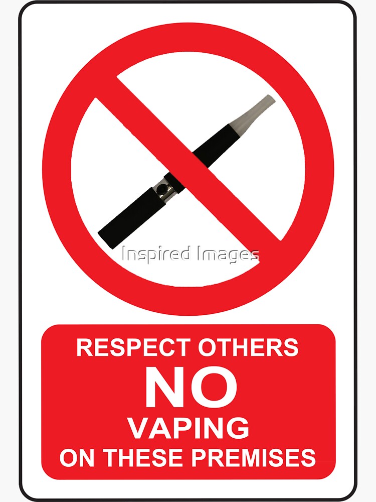 "Vaping Vape Warning Notice Sign " Sticker by ImageMonkey | Redbubble