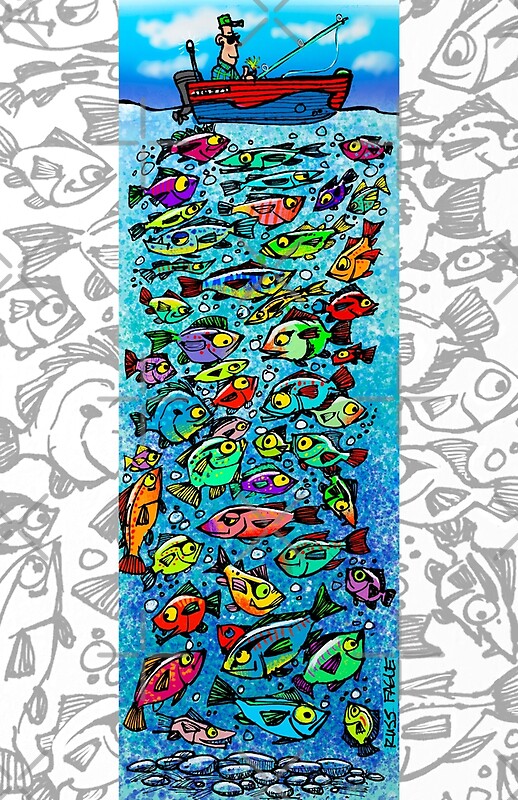 "Funny Fishing Poster" by Russ Fagle Magichammer.com | Redbubble