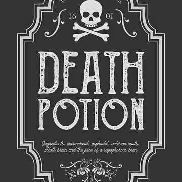 "Death potion label" Sticker for Sale by legateesofmoon | Redbubble