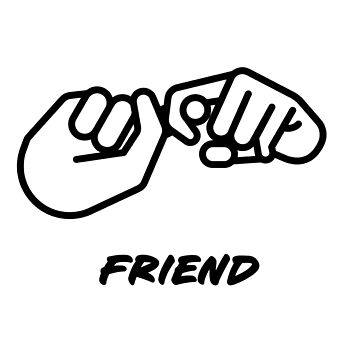 "ASL | American Sign Language | Friend | Friendship " Sticker for Sale ...