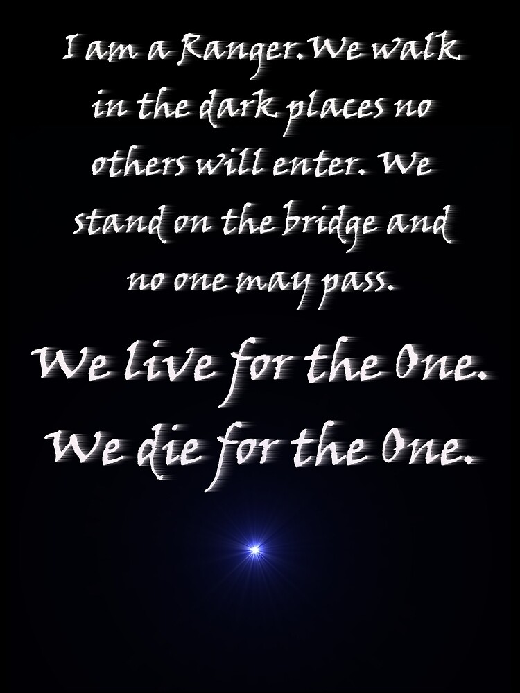 "Ranger Oath from Babylon 5 (black background with star)" by Mary-Jean ...