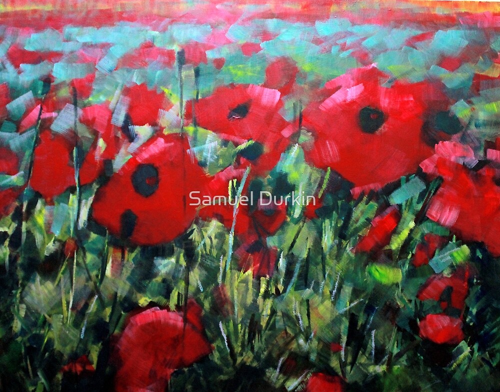 "Field of Poppies. Painting by Samuel Durkin" by Samuel Durkin | Redbubble