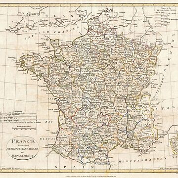 "Vintage map of France 1799" Sticker for Sale by Pajs | Redbubble