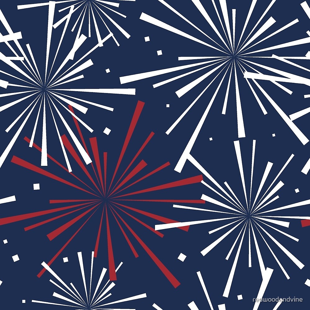 "Fourth of July Fireworks Pattern" by redwoodandvine | Redbubble