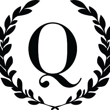 "Letter Q, Laurel wreath monogram Q, Initial Q, Laurel frame with ...