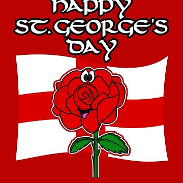 "Happy St. George's Day Rose England English Flag" Pin for Sale by ...