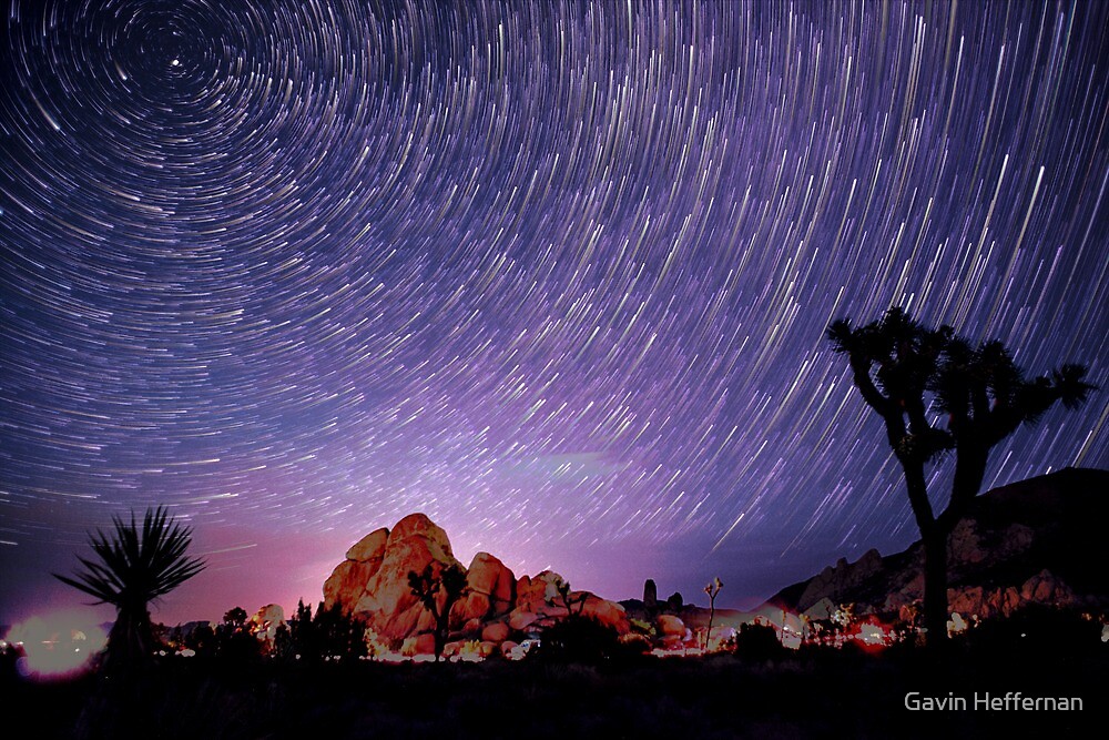 "Amazing Galaxy Star Trails Spin Over Joshua Tree" by Gavin Heffernan ...