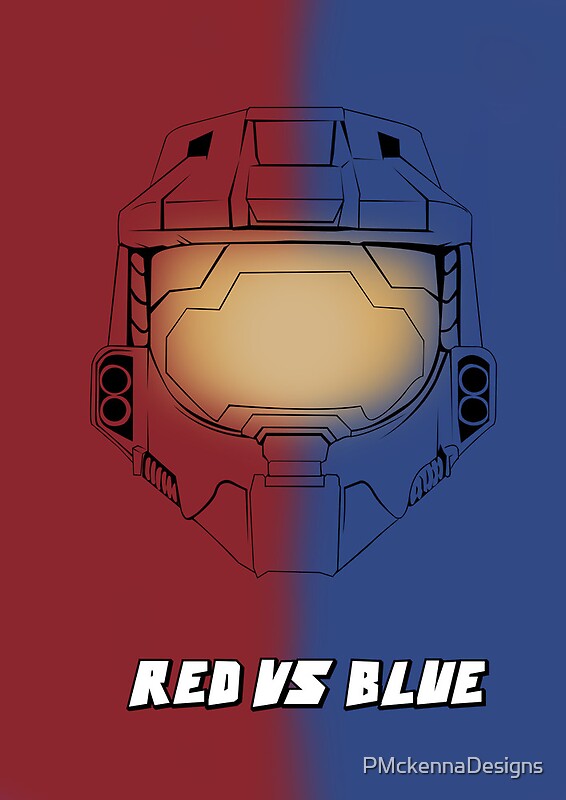 "Red Vs Blue Poster" by PMckennaDesigns | Redbubble