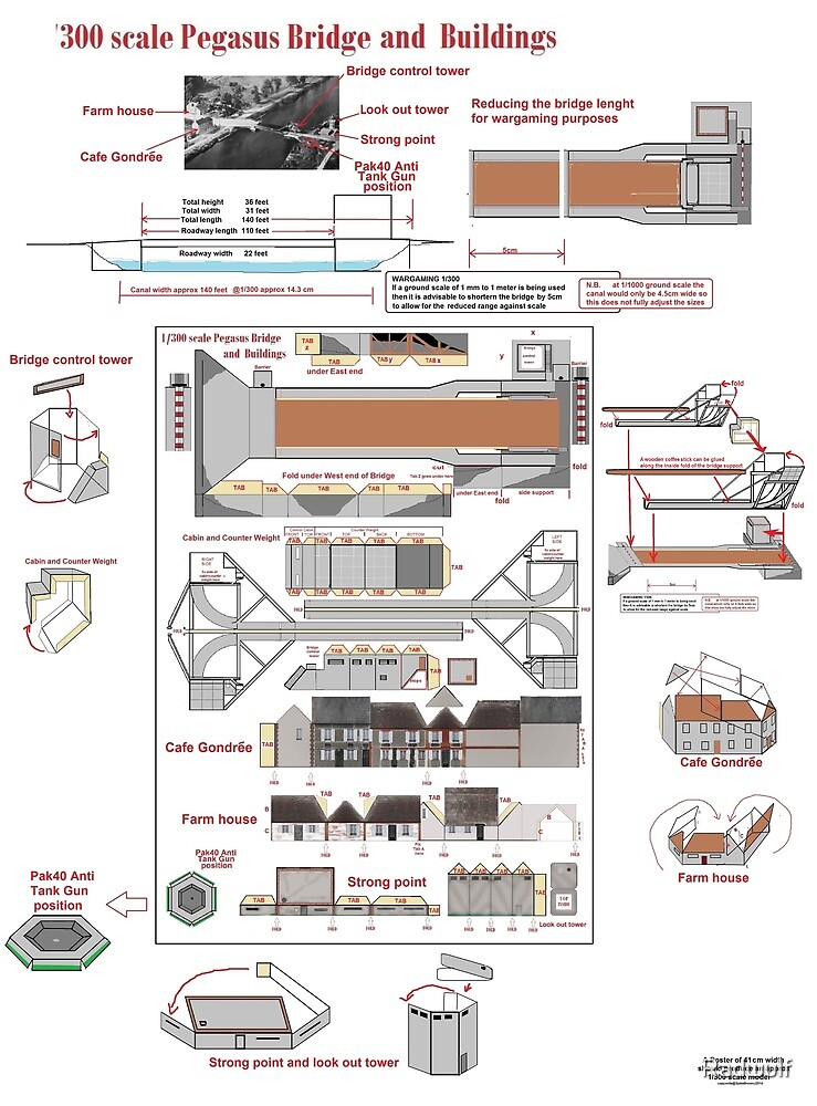 "Pegasus Bridge 1/300 Wargaming model" by Radwulf | Redbubble