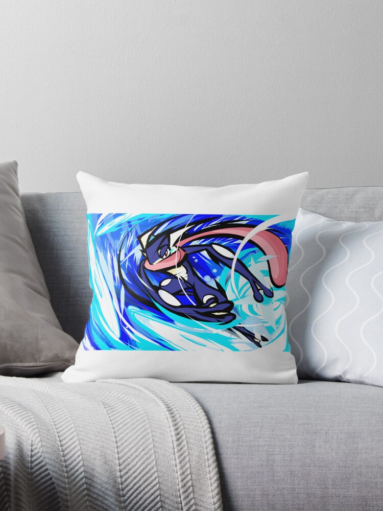 Greninja Water Shuriken Throw Pillows By Ishmam Redbubble