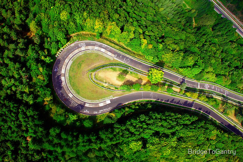 "Aerial shot #2 of the Nürburgring Nordschleife Caracciola Karussell ...