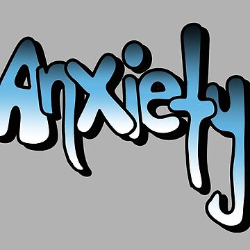 "Anxiety - bubble letter word art" Sticker for Sale by 10pmCreations ...