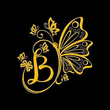 "Letter B, Butterfly" Sticker for Sale by ZenandShape | Redbubble