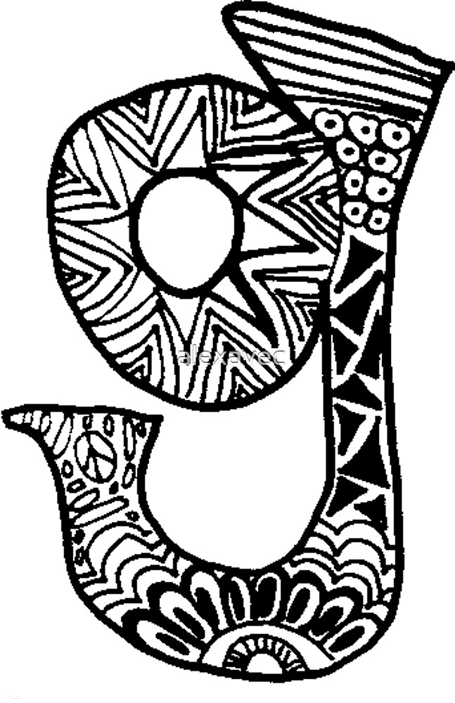 "Hipster Letter "G" Zentangle" by alexavec | Redbubble