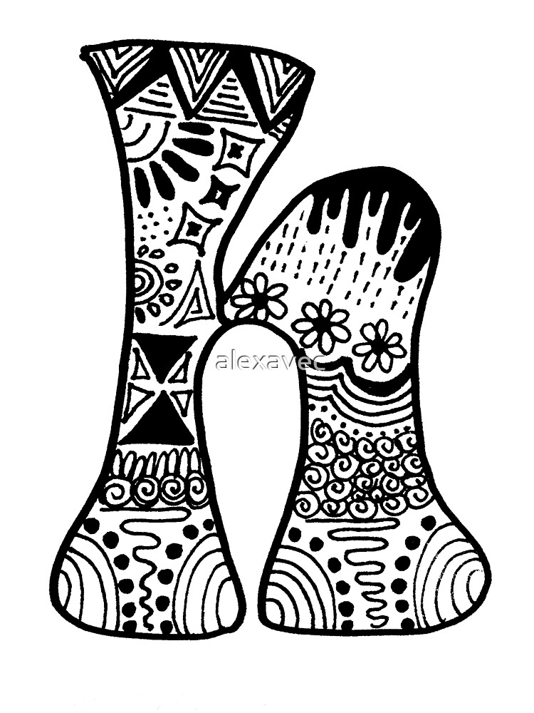 "Hipster Letter "H" Zentangle" by alexavec | Redbubble