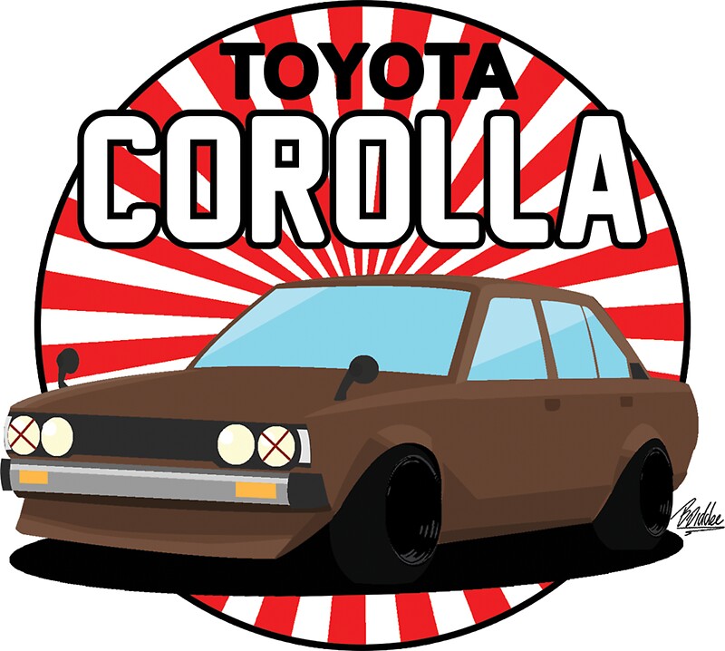 "Toyota Corolla KE70 Rising Sun" Stickers by BDiddee | Redbubble