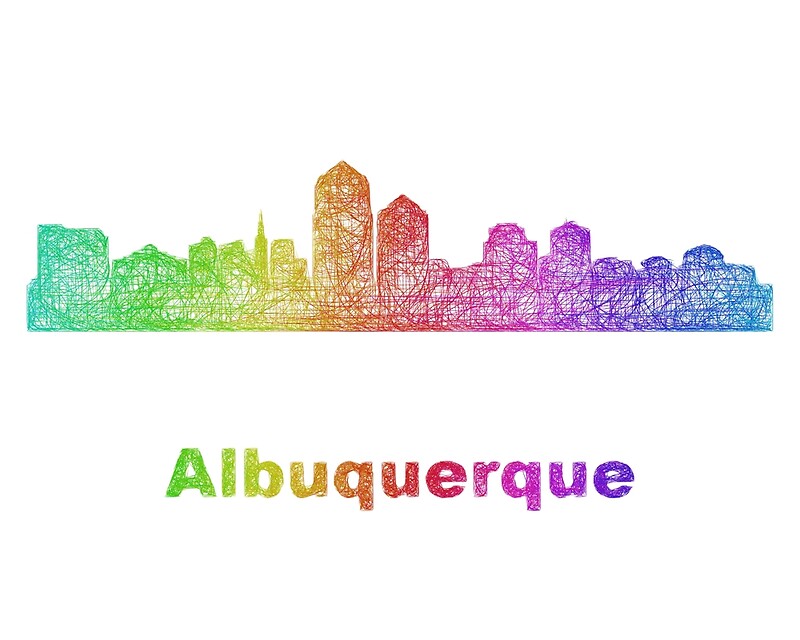 "Rainbow Albuquerque skyline" by davidzydd | Redbubble