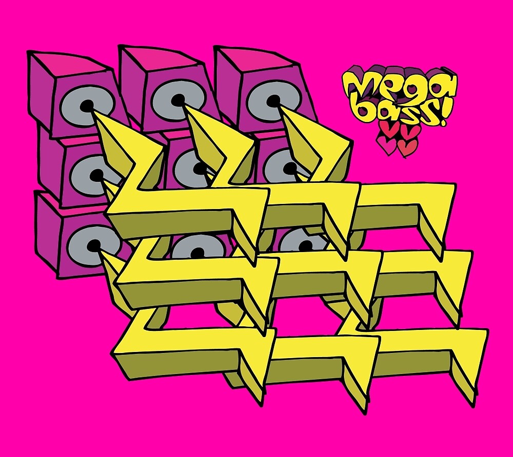 "Megabass - Speaker Stack Logo!" by Kris Keogh | Redbubble