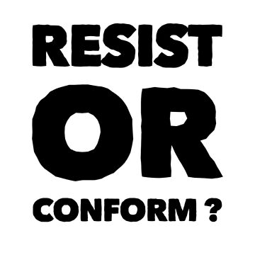 Sticker for Sale avec l'œuvre « Résister ou se conformer » de l'artiste ...