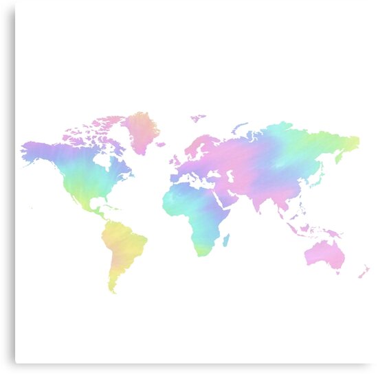 Pastel Map Of The World - United States Map