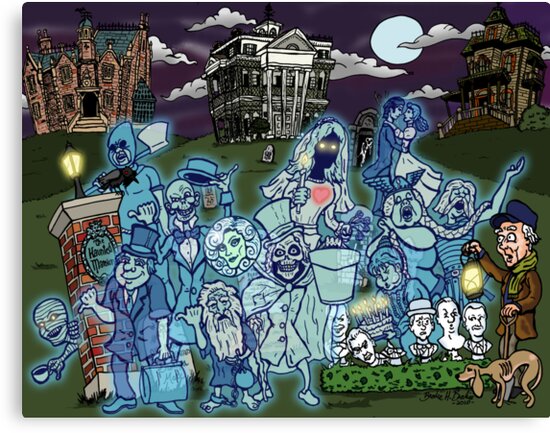 "Grim Grinning Ghosts" Canvas Prints by clockworkmonkey | Redbubble