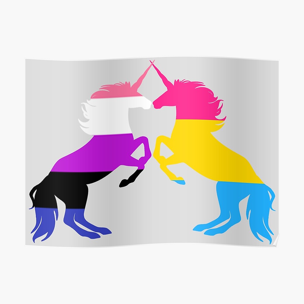 Pansexual Genderfluid Pride Unicorns Poster Von Shaneisadragon