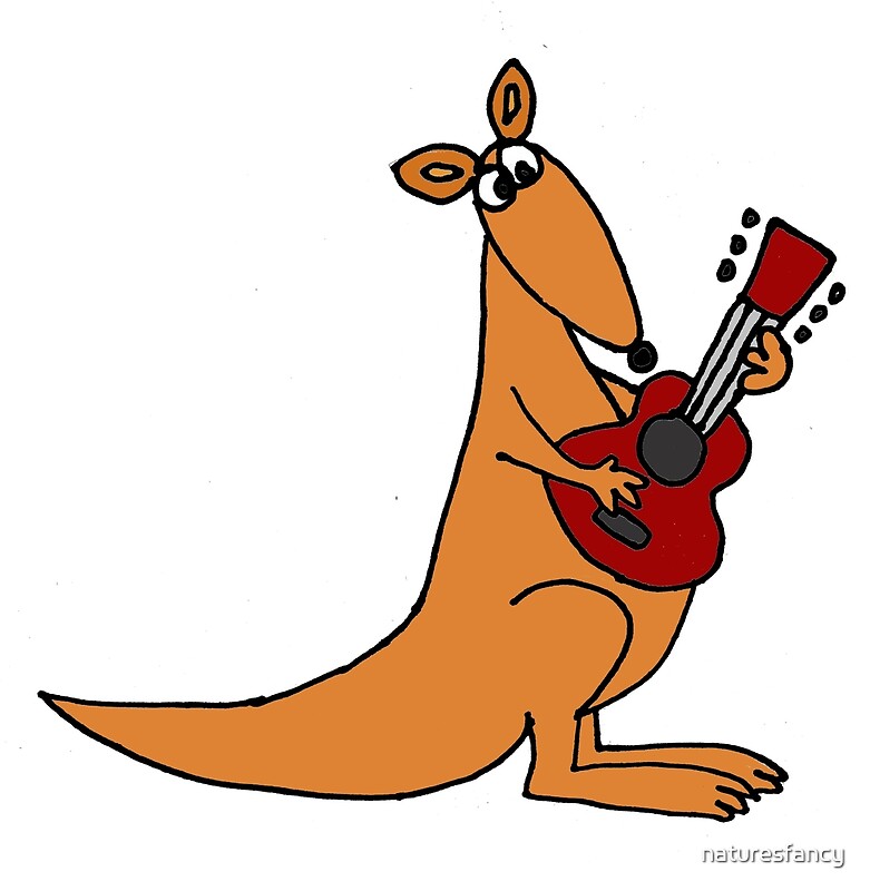 "Cool Funky Kangaroo Playing Guitar" by naturesfancy | Redbubble