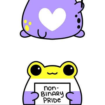 "Non-binary Pride Frogs Alt" Sticker for Sale by CorieCake | Redbubble