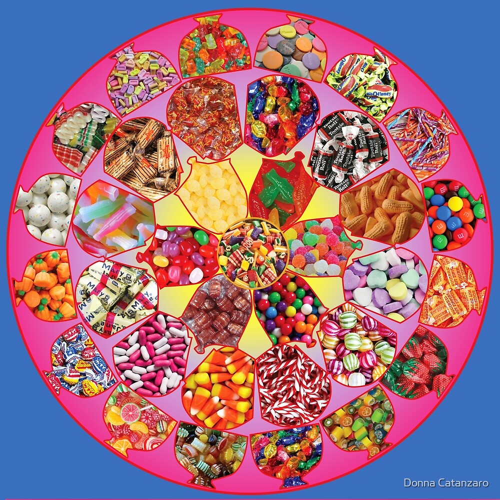 "Fabulous Fifties Candy Mandala" by Donna Catanzaro | Redbubble