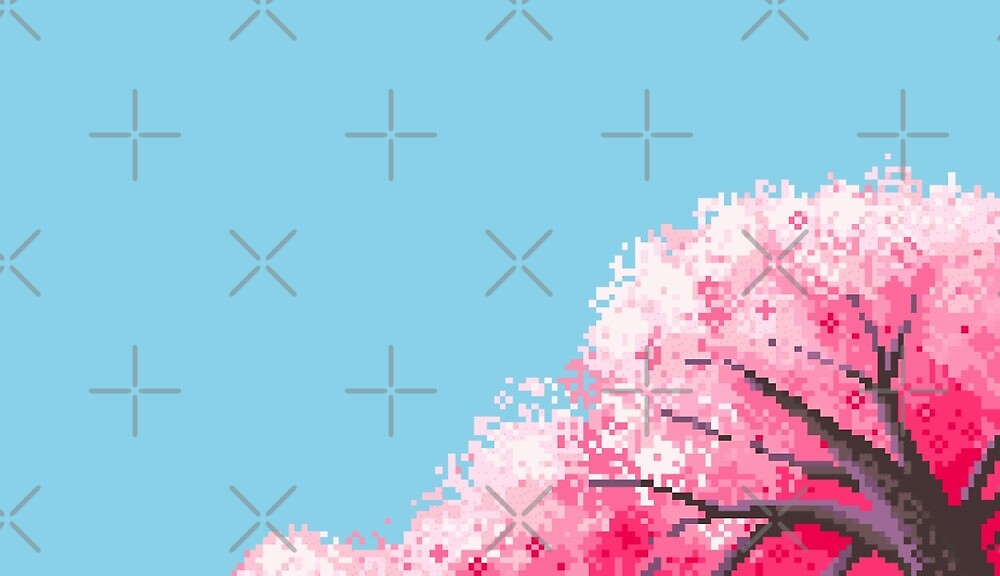 "Pixel Cherry Blossom" by maiamoo | Redbubble