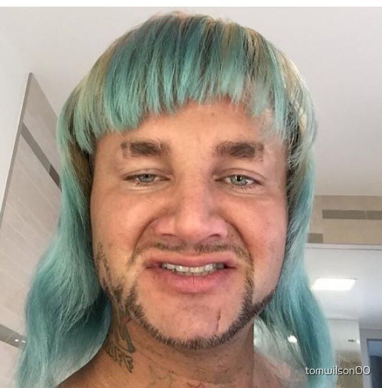 "riff raff blue hair sticker" by tomwilson00 | Redbubble