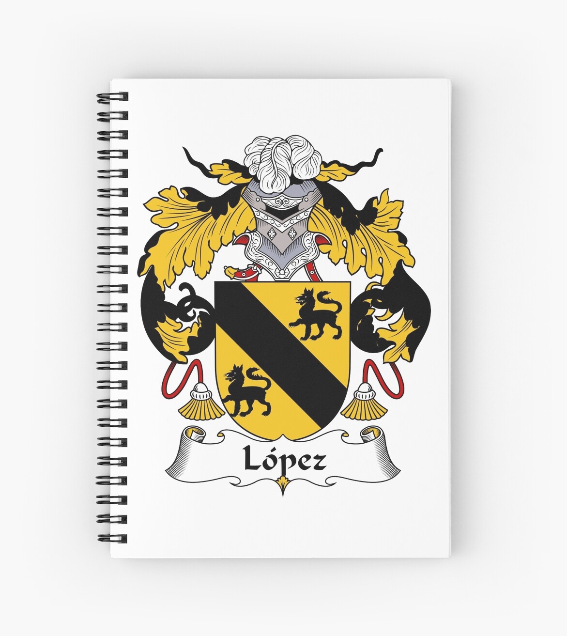 "Lopez Coat of Arms/Family Crest" Spiral Notebook by carpediem6655 ...