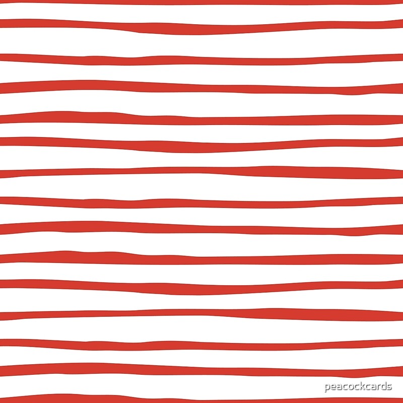 "Uneven Horizontal Stripes Red and White" by peacockcards | Redbubble