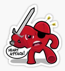Cartoon Heart Attack Stickers | Redbubble