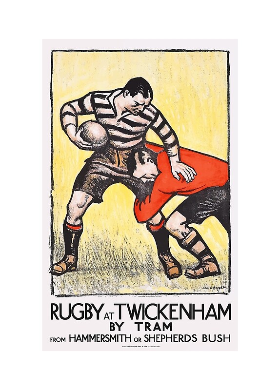 "1921 RUGBY At Twickenham Advertising Poster" by retrographics | Redbubble