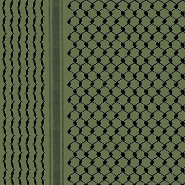 "Palestinian Hatta Kufiya Folk Pattern #2-Olive Green, Palestine Arabic ...