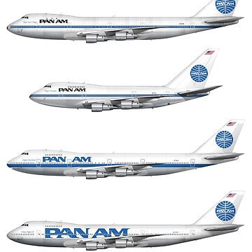 "The Original 747 Airline Pan Am T-shirt Version" Postcard for Sale by ...