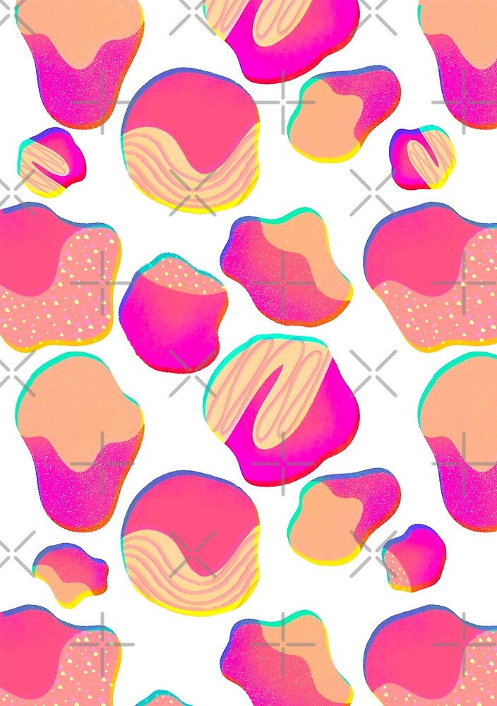 "Electric Abstract Blob Pattern - Pink" by AfuaBDesigns | Redbubble