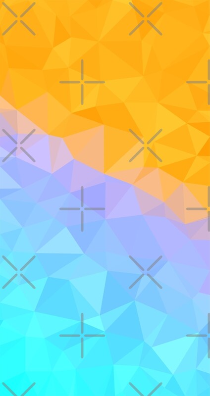 Sunny Ocean Orange And Blue Abstract Triangle Geometric Pattern By Patternsoup Redbubble 